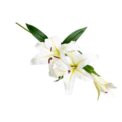 Smuk hvid lilje - kunstig silkeblomst, 95 cm